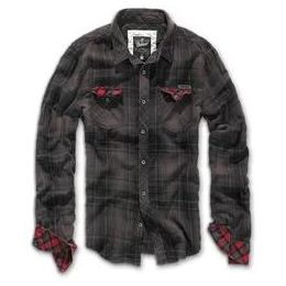 Langarmhemd BRANDIT "Brandit Herren Duncan Checked Shirt", Herren, Gr. S, US-Größen, braun, 100% Baumwolle, normal, Hemden