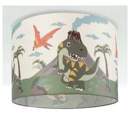 Paco Home Deckenleuchte "Diamond 636", weiß, 1, Ø 45,5cm H: 29,5cm, Leuchten, Kinderlampe Deckenlampe LED Kinderzimmer Lampe Dinosaurier, E27, Kinderlampe