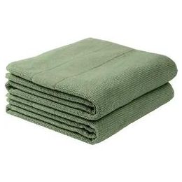 Duschtücher Schiesser "Turin aus 100% Baumwolle in dezenter Reiskornoptik", grün, B:70cm L:140cm, Frottier, Frottier, Handtücher, MADE IN GREEN by OEKO-TEX