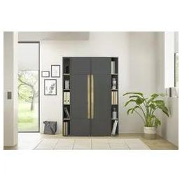 Büromöbel-Set Inosign "CiTY/GiRON", grau (anthrazit), B:140cm H:200cm T:40cm, Arbeitsmöbel-Sets