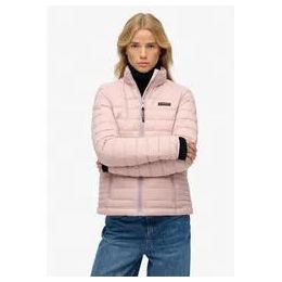 Steppjacke Superdry "FUJI LITE PADDED JACKET", Damen, Gr. S, pink (dusty pink), Web, Obermaterial: 100% Nylon, unifarben, slim fit, Bündchen, Jacken