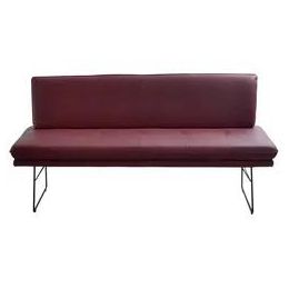 K+w Komfort & Wohnen Polsterbank K+W KOMFORT & WOHNEN, rot (cabernet), B:172cm H:87cm T:65cm, Sitzbänke, Polsterbank in Spitzkissenoptik, Sitzsteppung, in 2 Größen wählbar