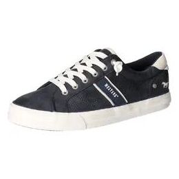 Slip-On Sneaker Mustang SHOES, Herren, Gr. 44, blau (navy, weiß), Lederimitat, Schuhe, mit stylischem Seitenstreifen, Freizeitschuh, Halbschuh, Schnürschuh