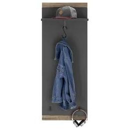 Garderobenpaneel "Lancaster Dielen", bunt (grau), B:45cm H:116,4cm T:26,6cm, Spanplatte, SET ONE BY Musterring, Garderobenpaneele, Inklusive Kleiderstange und Haken, zwei Farben, B 45 x H 116 cm