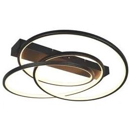 Trio LEUCHTEN LED Deckenleuchte "DARVIN, LED Deckenlampe 34W 4500 Lumen, dimmbar Lichtfarbe einstellbar", schwarz (schwarz matt), 1, H: 16cm, 1 Stk., Leuchten, CCT 2300/3000/4000K warmweiß-kaltweiß, Deckenlampe Büro Wohnzimmer