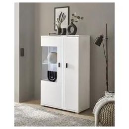 Vitrine Inosign "LONG ISLAND, Stauramvitrine", weiß, B:80cm H:125cm T:35cm, Holzwerkstoff, Schränke, in moderner Trendfarbe,inklusive senkrechter Beleuchtung,Breite 80 cm