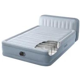 Luftbett Intex ""DuraBeam Plush Headboard" Queen", grau (grau, blau), Luftbetten, B/H/L: 152cm x 86cm x 236cm, Polyester, Vinyl, mit integriertem Kopfteil, B:152cm H:86cm L:236cm
