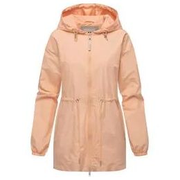 Outdoorjacke Ragwear "Monadissimo A YOUMODO", Damen, Gr. XL (42), orange (pfirsich), Obermaterial: 100% Polyester. Innenfutter: 100% Polyester, Basic, gerade Po-bedeckend, hoch geschlossener Ausschnitt, &Auml;rmel ohne &Auml;rmelschlitz elastischer Bund mit innenliegendem Gummizug, Jacken Outdoorjacke, Wasserdichte &Uuml;bergangsjacke mit Kapuze