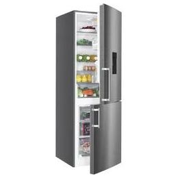 Hanseatic Kühl-/Gefrierkombination "HKGK18560CD", Energieeffizienz: C (A-G), silber (stainless steel), Rechtsanschlag, wechselbar, Kühlschränke, Schnellgefrierfunktion