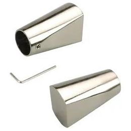 Gardinenstangen-Endstück Liedeco "Dust", silber (edelstahlfarben), H:3cm L:4,5cm Ø:1,6cm, Gardinenstangenendstücke, für Gardinenstangen Ø 16 mm