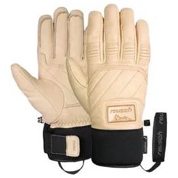 Skihandschuhe Reusch "Legacy R-TEX XT", Damen, Gr. 9, beige, schwarz, 50% Polyester, 50% Rindsleder, mehrfarbig, Handschuhe, mit wasserdichter, atmungsaktiver Funktion