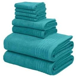 Handtuch Set my home "Sanremo Premium, Premium Handtücher, 600 gr/m2, dicke Qualität", aqua, 8 Stk., Frottier, Obermaterial: 100% Baumwolle, Handtuch-Sets, Duschtücher, Handtücher, Seiftücher, 100% Baumwolle, 5 Jahre Garantie