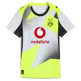 Trainingsshirt Puma "Borussia Dortmund 25/26 Auswärtstrikot Damen", Damen, Gr. XXS, silber mist gelb alert gray, 100% Polyester, bedruckt, regular fit, Rundhals, Shirts