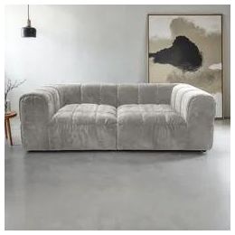 Big-Sofa DOMO collection "Ghent Megasofa in 2 Breiten, modern", hellgrau, B:220cm H:72cm T:113cm, 100% Polyester, Sofas, Mit Taschenfederkern und Kassettensteppung