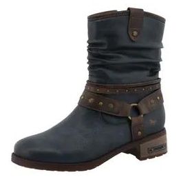 Winterboots Mustang SHOES "Fabienne", Damen, Gr. 39, navy, Lederimitat, used, Schuhe, Stiefelette, Westernboots mit Warmfutter