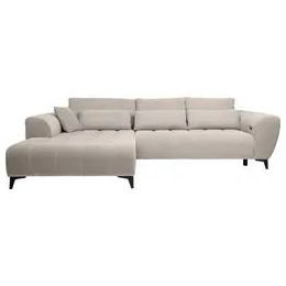 Ecksofa WERK2 "Memo Garay, XXL-Liegefläche, elektrisch ausziehbar auf ca. 228×126 cm", beige, B:287cm H:64cm T:220cm, 100% Polyester, Sofas, Luxus in Übergröße: XXL-Liegefläche, Komfort-Ottomane & stilvolle Füße