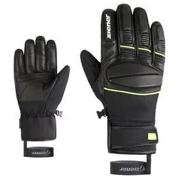 Skihandschuhe Ziener "GOMIN-Z AS glove man", Damen, Gr. 8, schwarz (schwarz.lime), Materialmix, Handschuhe