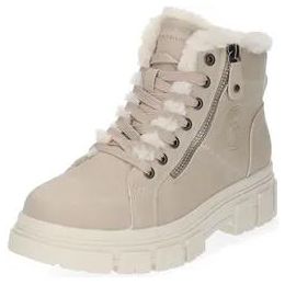 Schnürstiefelette Tom Tailor "Tom Tailor Stiefelette Lederimitat/Textil", Damen, Gr. 37, beige (cream), Lederimitat, Textil, Schuhe