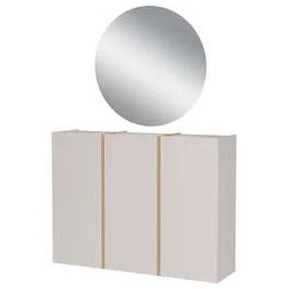 Garderoben-Set Germania "GW-Libbiano Plus", kaschmir, navarra, eiche, nachbildung, B:138cm H:200cm T:38cm, Glas, Spanplatte, Kastenmöbel-Sets, 2-tlg. Set