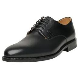 Schnürschuh Henry Stevens "Marshall PD Businessschuh", Herren, Gr. 39,5, schwarz, Leder, Schuhe, Herren Halbschuhe Leder handgefertigt, Anzugschuhe