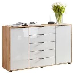 Kombikommode Wiemann "Cardiff Sideboard, Wäscheschrank, teilmassiv Erle, mit Schubladen", braun, Erle,Front Glas weiß, Erle, Sideboards, verschiedenen Ausführungen, inklusive Einlegeboden