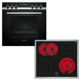 Siemens Elektro-Herd-Set "EQ521KB11", Energieeffizienz: A+ (A+++-D), grau (edelstahl), Herdsets, Backwagen mit ausziehbarer Tür für bequemes Kochen & Backen