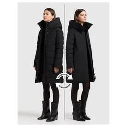 Kurzmantel Khujo "MANTEL", Damen, Gr. XL, schwarz, 100% Polyester, unifarben, eingesetzt gerader Abschluss, Mäntel
