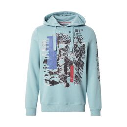 CAMP DAVID Sweatshirt Herren Gr&ouml;&szlig;e S blau / cyanblau / rot / schwarz