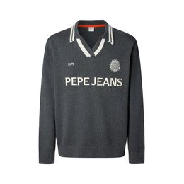Pepe Jeans Pullover 'Pablo' Herren Größe S dunkelgrau / weiß