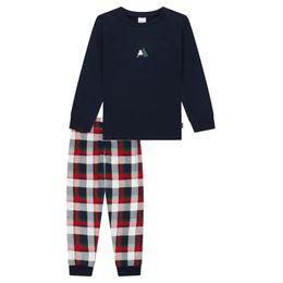 Schiesser Pyjama ' Family ' Jungen Gr&ouml;&szlig;e 116 nachtblau / rot / wei&szlig;