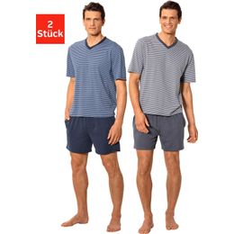 Le Jogger Herren Pyjama blau-marine, grau-anthrazit Größe 44/46