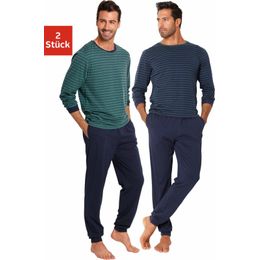 Le Jogger Herren Pyjama petrol, marine Größe 44/46