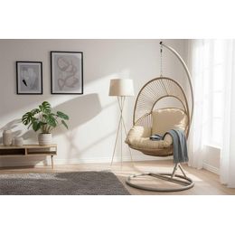 Riess Ambiente In- und Outdoor Hängesessel AIR ROPE beige greige inkl. Kissen Riess-Ambiente Boheme Landhaus Modern Natur Skandinavisch