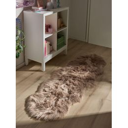 benuta Pop Waschbarer Hochflor Shaggyteppich Nanuk Beige 60x180 cm - Bettvorleger für Schlafzimmer