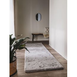 benuta Nest Fellteppich Dave Grau 80x240 cm - Moderner Kurzflor-Teppich für Wohnzimmer
