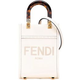 Fendi Hobo Bags - Mini Leather Sunshine Shopper Tote - Gr. unisize - in Wei&szlig; - f&uuml;r Damen