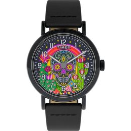 Timex Uhren - Quarz-Analoguhr Timex Weekender Day Of The Dead - Gr. unisize - in Schwarz - f&uuml;r Damen