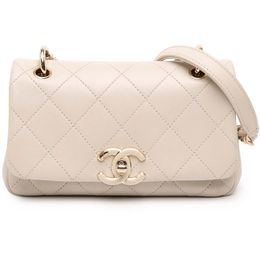 Chanel Hobo Bags - Medium Lambskin Twist Chain Enamel CC Flap - Gr. unisize - in Braun - f&uuml;r Damen