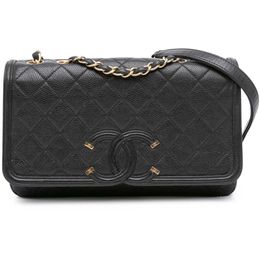 Chanel Hobo Bags - Medium Caviar CC Filigree Flap - Gr. unisize - in Schwarz - f&uuml;r Damen