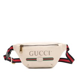 Gucci Bauchtaschen - Leather Logo Belt Bag - Gr. ONE SIZE - in Wei&szlig; - f&uuml;r Damen