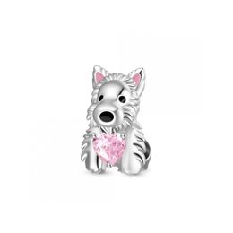 GNOCE Sterling Silber Zirkonia Welpe Charm | Gr.: onesize
