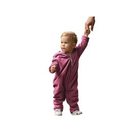 Hoppediz Overall Fleece-Overall mit Umschlagb&uuml;ndchen in beere | Gr.: 80/86