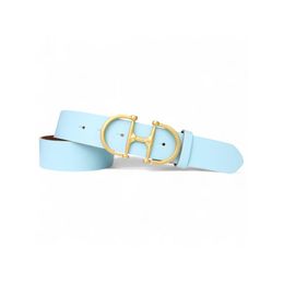 Fronhofer Dameng&uuml;rtel goldene Schnalle in Aqua | Gr.: 85 cm