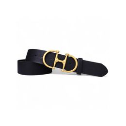 Fronhofer Damengürtel goldene Schnalle in Schwarz | Gr.: 90 cm