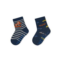 Sterntaler ABS Socken 2er-Pack Bagger + Autos in marineblau | Gr.: 18