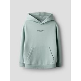 Kapuzensweatshirt name it "NKMBRODY LS NREG SWEAT WH BRU NOOS", Jungen, Gr. 116, grün (jadeite), Sweatware, Obermaterial: 70% Baumwolle, 30% Polyester, unifarben, normal normal, Rundhals, Rippbündchen, Sweatshirts, mit kleinem Logoprint