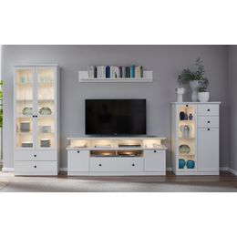 Lowboard Home Affaire "Örebro", weiß, Sideboards, Kommode, zeitloser Landhausstil, Beleuchtung optional
