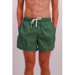JOOP! Badeshorts JOOP "Diamond Cornflower", Herren, Gr. XL, N-Gr, grün (grün bay aop), Microfaser, Obermaterial: 100% Polyester, bedruckt, Badehosen, Signature-Design, kleine Schlitze an den Beinen