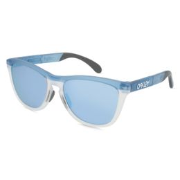 Oakley OO9284 FROGSKINS RANGE | Herren-Sonnenbrille | Fassung: Vollrand, Rund, Kunststoff, Grau Transparent | Glasfarbe: Blau
