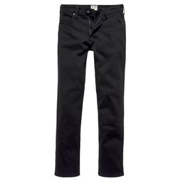 5-Pocket-Jeans Mustang "Style Washington Straight", Herren, Gr. 33, Länge 32, schwarz (schwarz, denim), Denim/Jeans, Obermaterial: 64% Baumwolle, 31% Polyester, 3% Viskose, 2% Elasthan, straight fit, Jeans, mit leichten Abriebeffekten